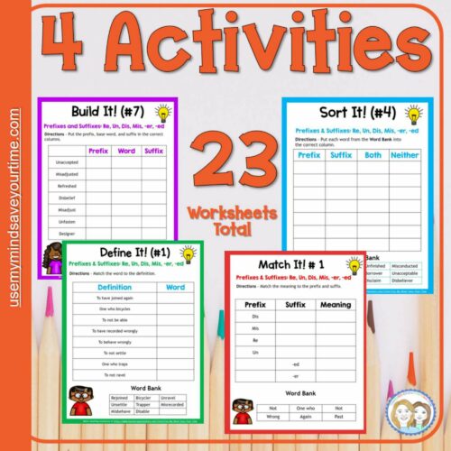 Multisyllabic Word List Games - Prefix Suffix Worksheets - Digital and ...