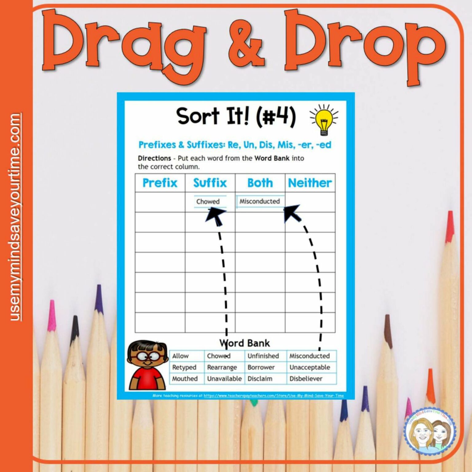 Multisyllabic Word List Games - Prefix Suffix Worksheets - Digital and ...