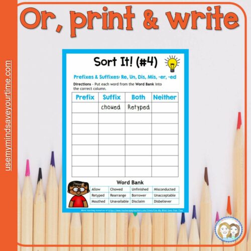 Multisyllabic Word List Games - Prefix Suffix Worksheets - Digital and ...