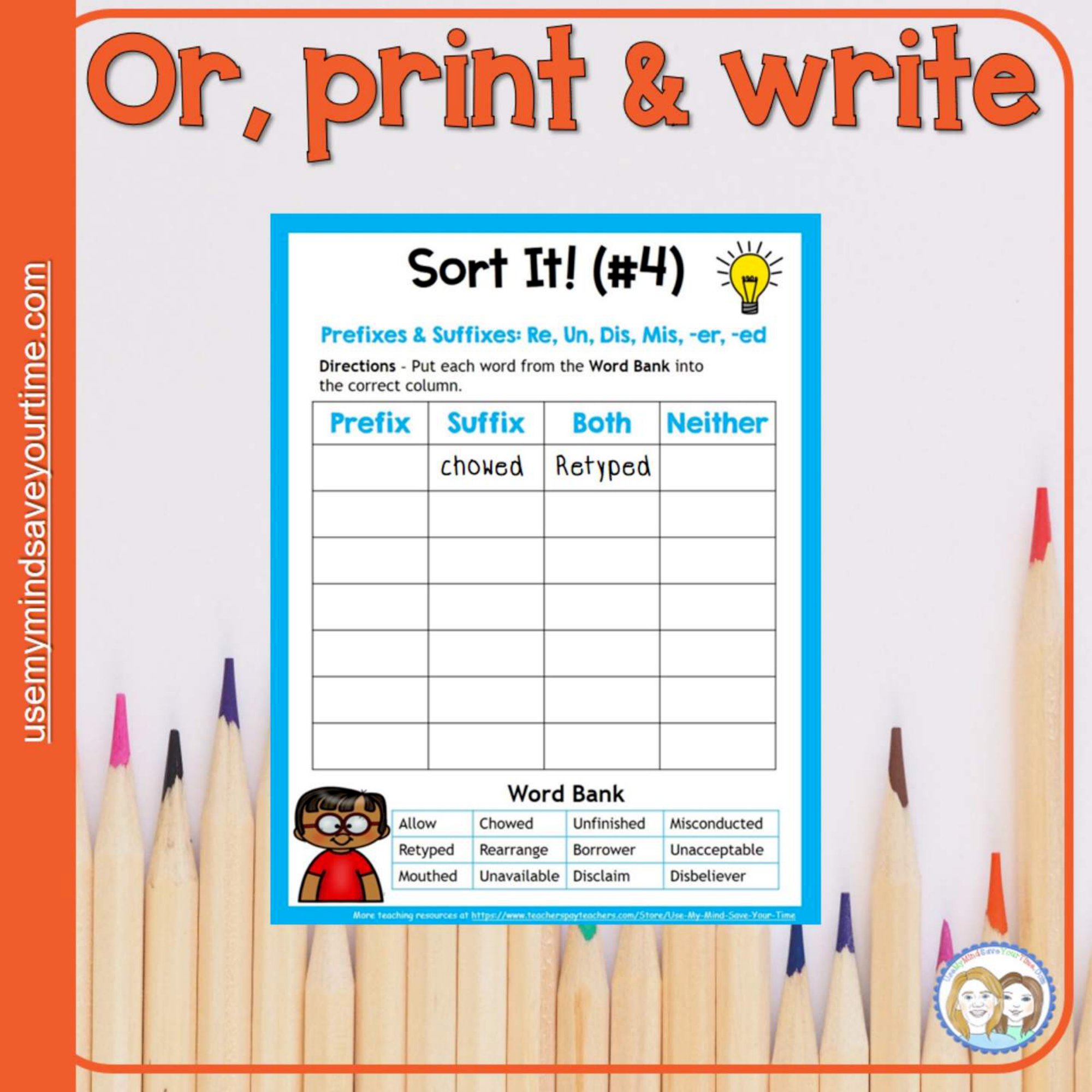 Multisyllabic Word List Games - Prefix Suffix Worksheets - Digital and ...