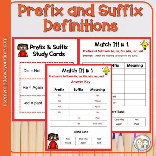 Multisyllabic Word List Games - Prefix Suffix Worksheets - Digital and ...