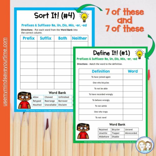 Multisyllabic Word List Games - Prefix Suffix Worksheets - Digital and ...