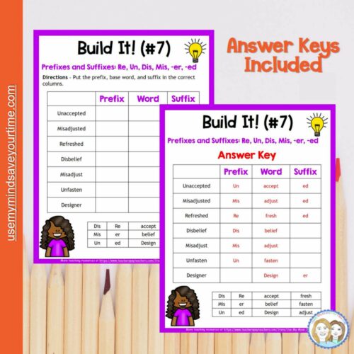 Multisyllabic Word List Games - Prefix Suffix Worksheets - Digital and ...