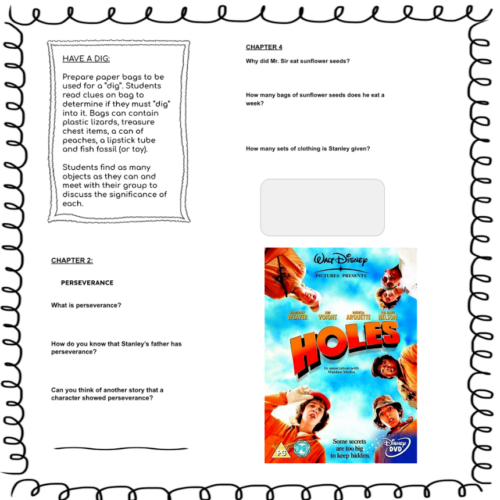 HOLES READING LESSONS NOVEL STUDY & INTERDISCIPLINARY ACTIVITY UNIT ...