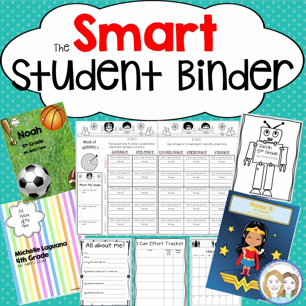 Editable Student Binder and Planner - Pre-Dated Agendas - Forms - Cute ...
