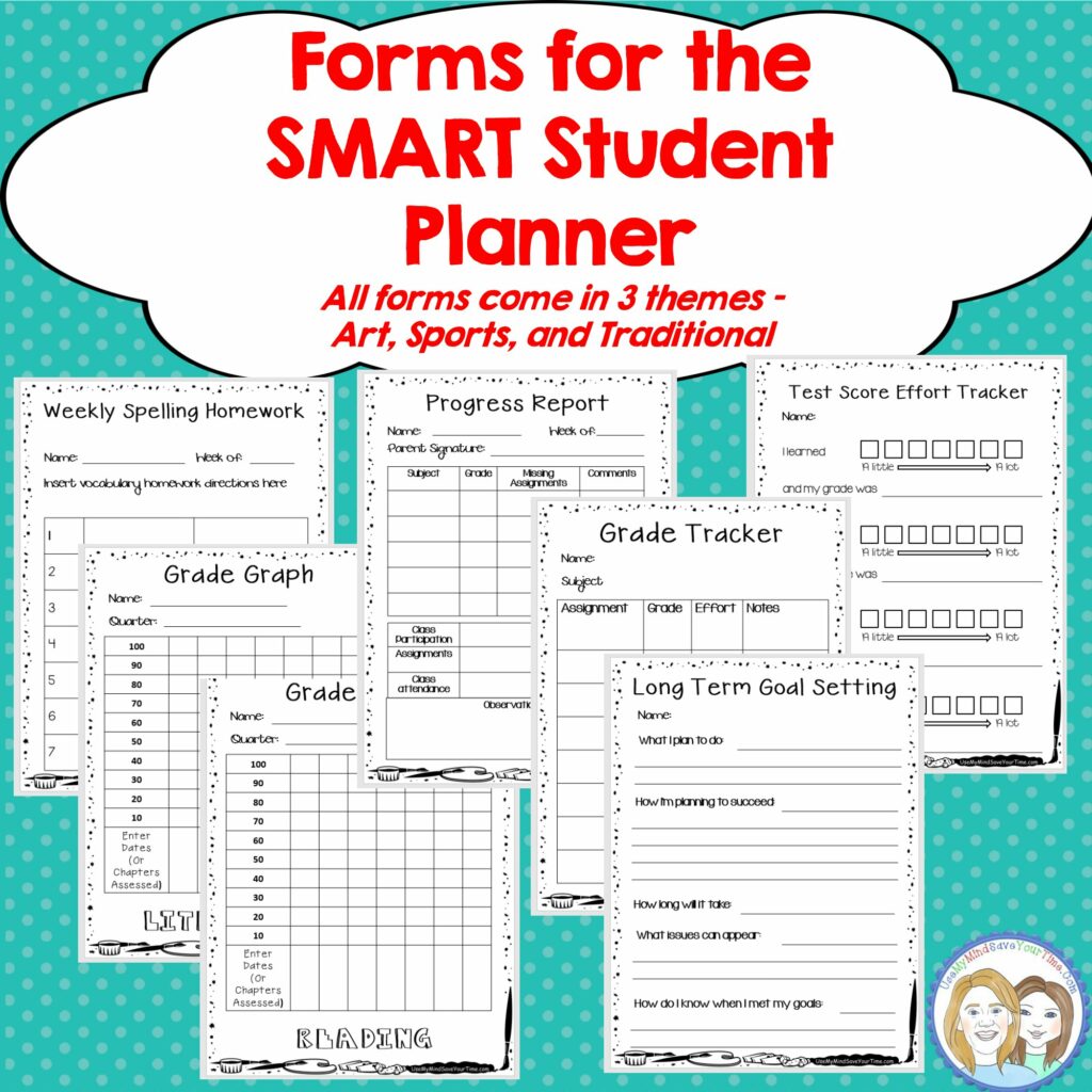 Editable Student Binder and Planner - Pre-Dated Agendas - Forms - Cute ...