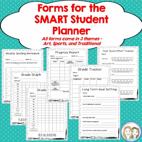 Editable Student Binder and Planner - Pre-Dated Agendas - Forms - Cute ...