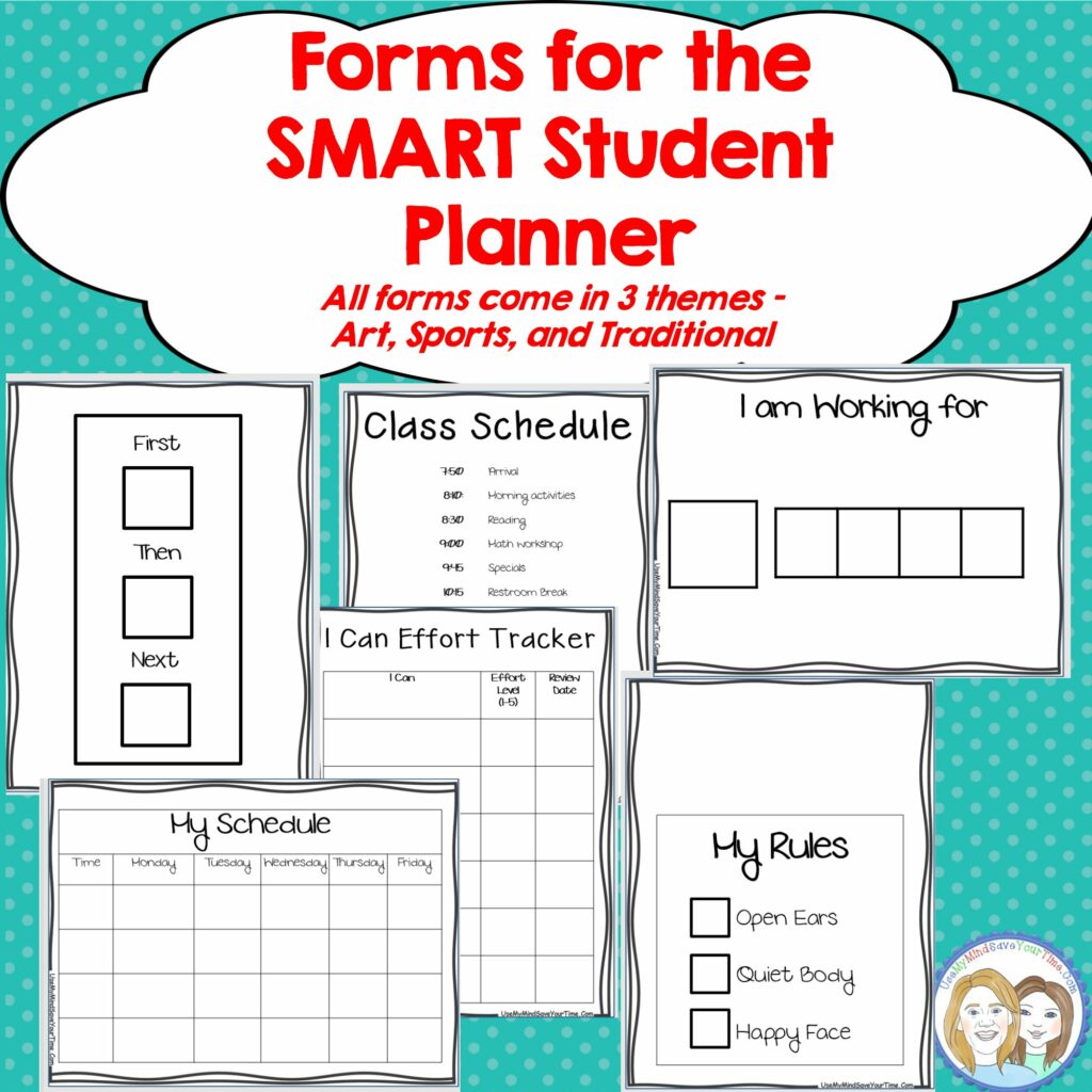 Editable Student Binder and Planner - Pre-Dated Agendas - Forms - Cute ...
