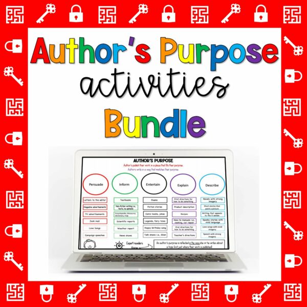 Author's Purpose Worksheets and Activities | 360 Digital Escape Room | Made By Teachers