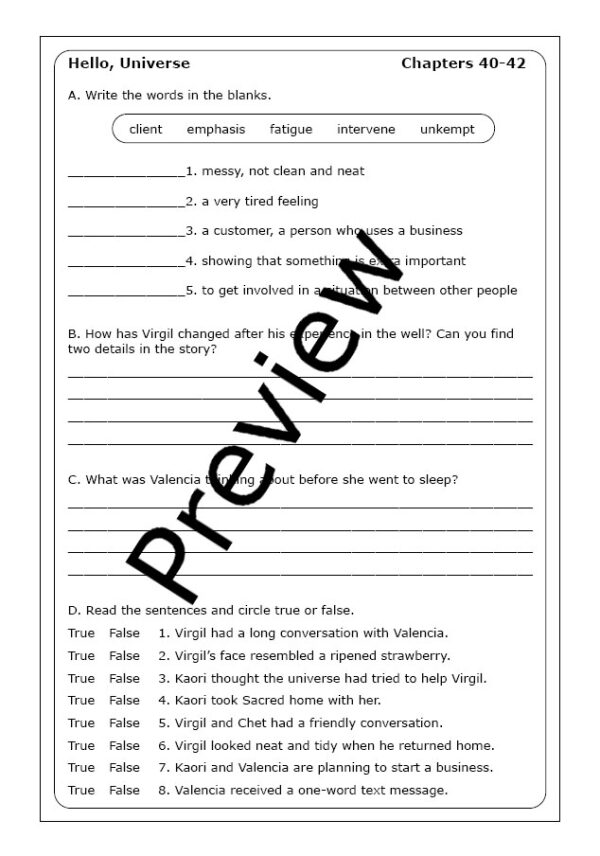 Erin Entrada Kelly "Hello, Universe" worksheets | Made By Teachers