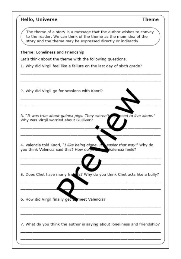 Erin Entrada Kelly "Hello, Universe" worksheets | Made By Teachers