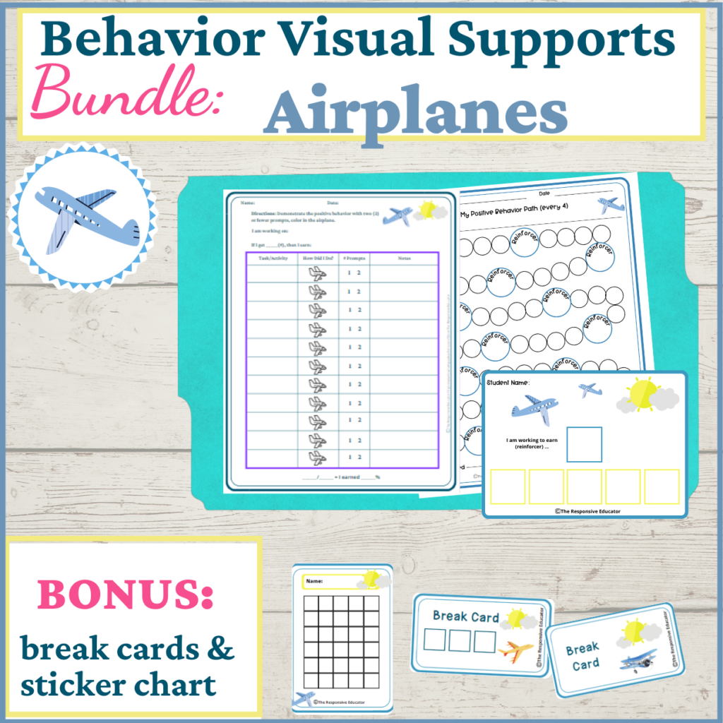 Behavior Visual Supports- Airplanes | Made By Teachers
