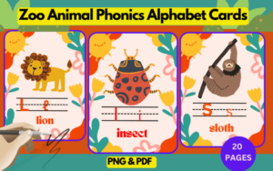 Zoo Animal Phonics Alphabet Cards | Made By Teachers