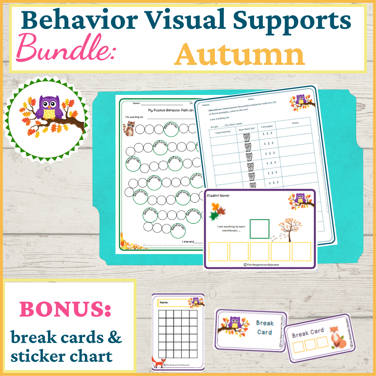 Behavior Visual Supports- Autumn | Made By Teachers