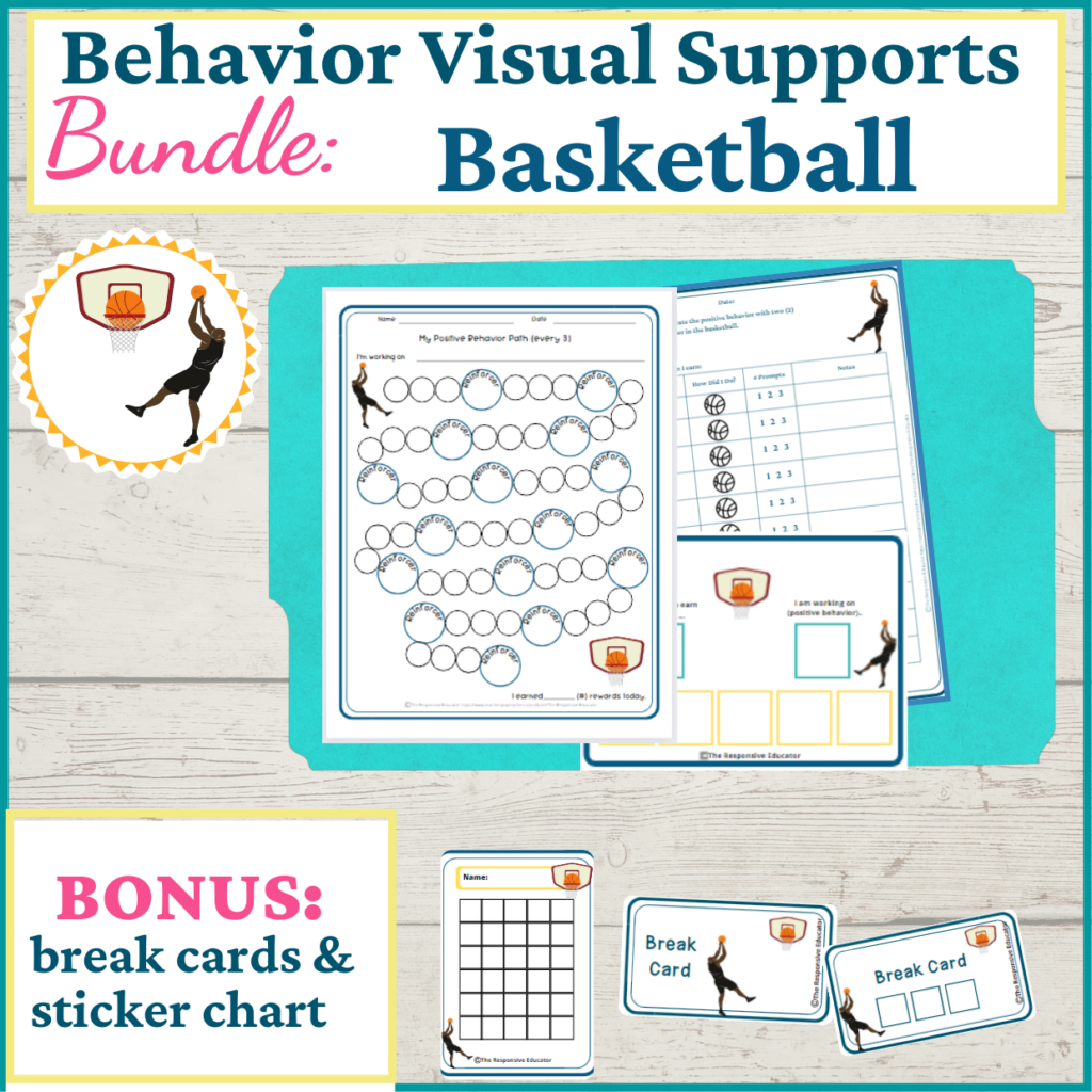 Behavior Visual Supports- Basketball | Made By Teachers