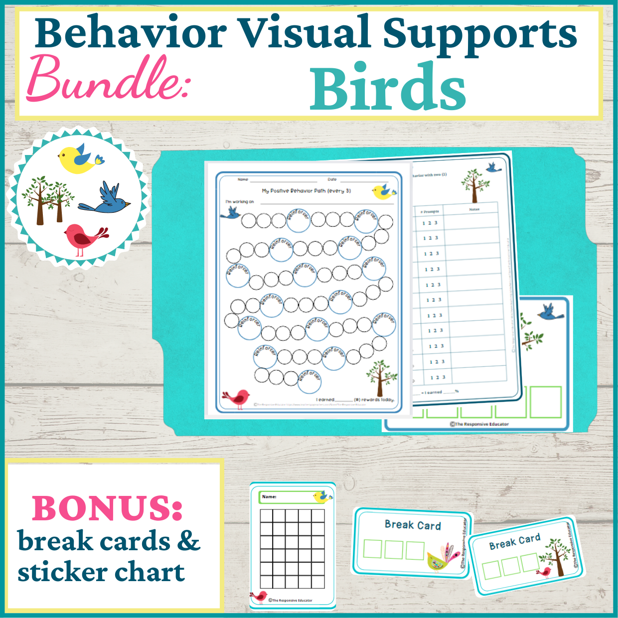 Behavior Visual Supports- Birds | Made By Teachers