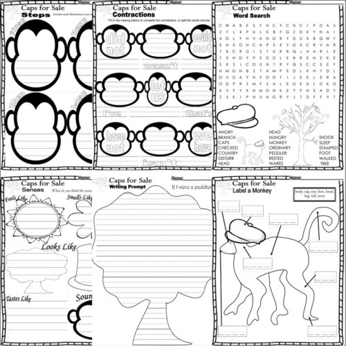 Caps for Sale Book Companion Reading Comprehension Worksheets | Made By ...