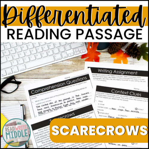 Fall Scarecrow Differentiated Reading Comprehension Passage and ...
