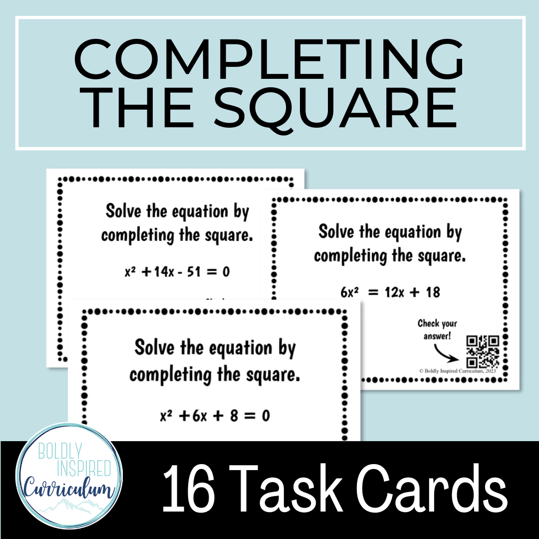 Completing the Square Task Cards | Made By Teachers