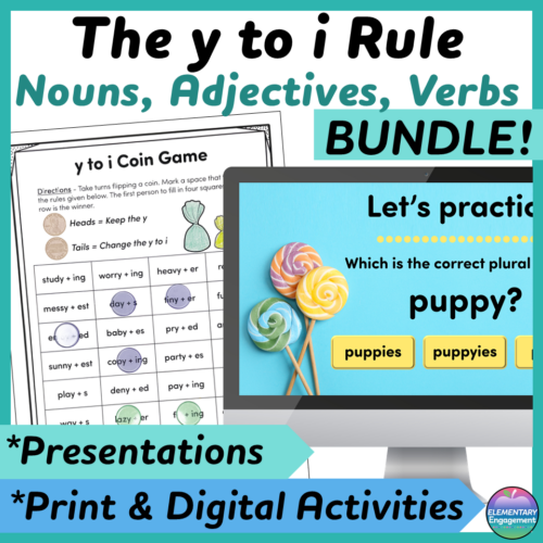 Spelling Practice - y to i Rule Bundle - Worksheets, Games, Print ...