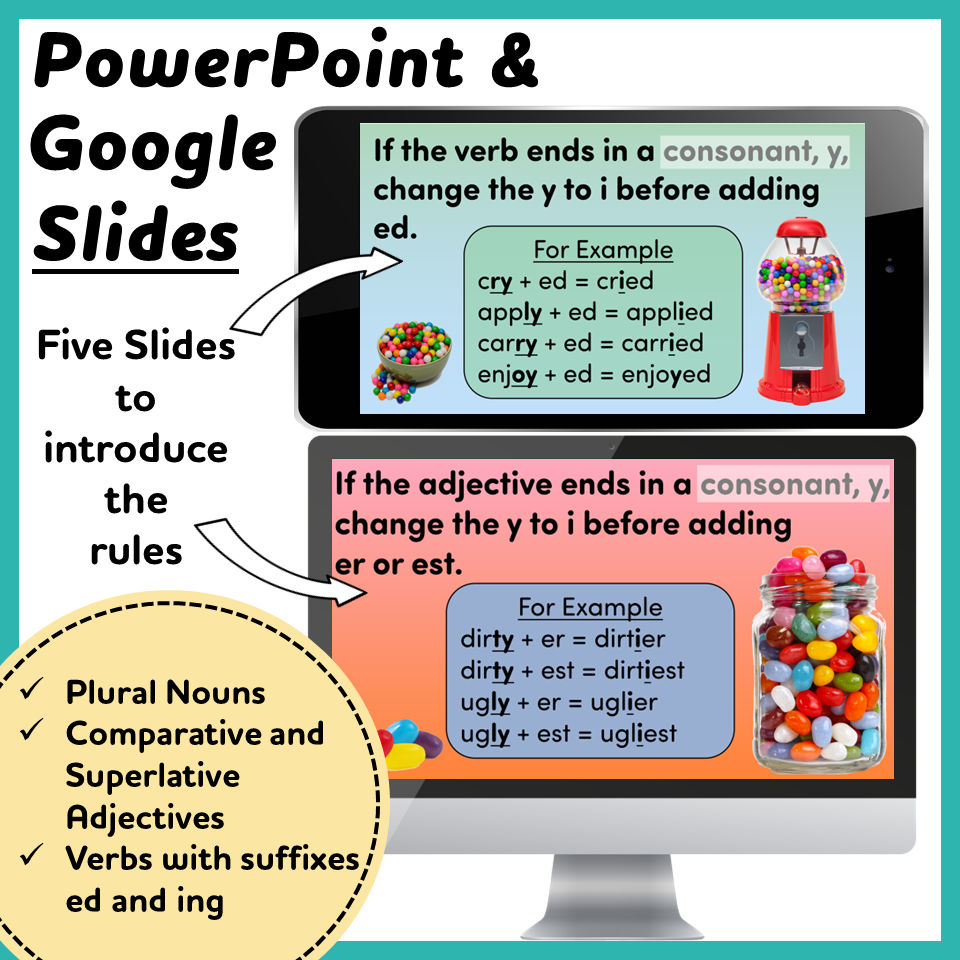 Spelling Practice - y to i Rule Bundle - Worksheets, Games, Print ...