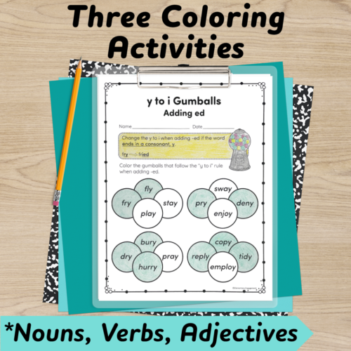 Spelling Practice - y to i Rule Bundle - Worksheets, Games, Print ...