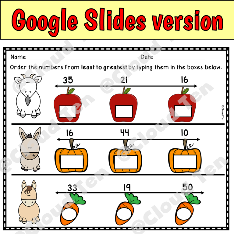 Order numbers on an open number line worksheets | Made By Teachers