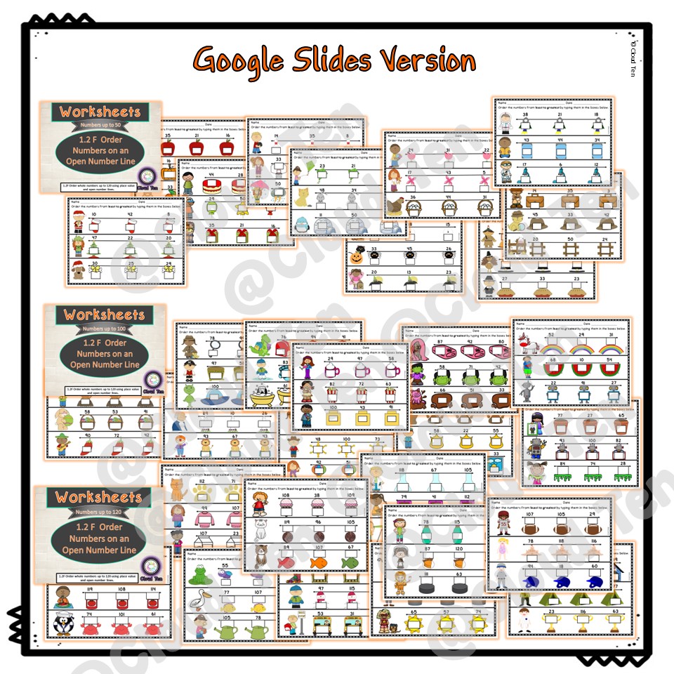 Order numbers on an open number line worksheets | Made By Teachers