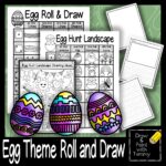 Roll an Easter Egg Roll and Draw Easter Egg Hunt Spring Art Sub Lesson ...