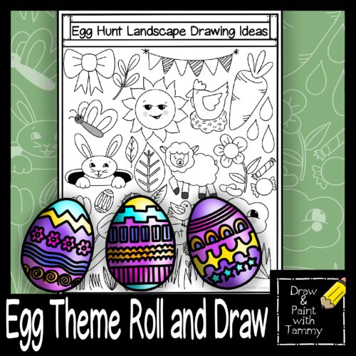 Roll an Easter Egg Roll and Draw Easter Egg Hunt Spring Art Sub Lesson ...