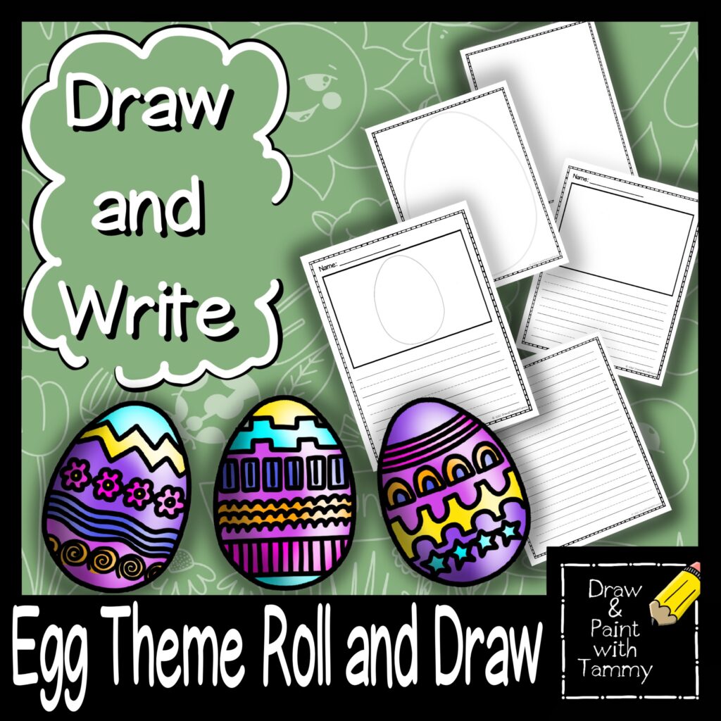 Roll an Easter Egg Roll and Draw Easter Egg Hunt Spring Art Sub Lesson ...