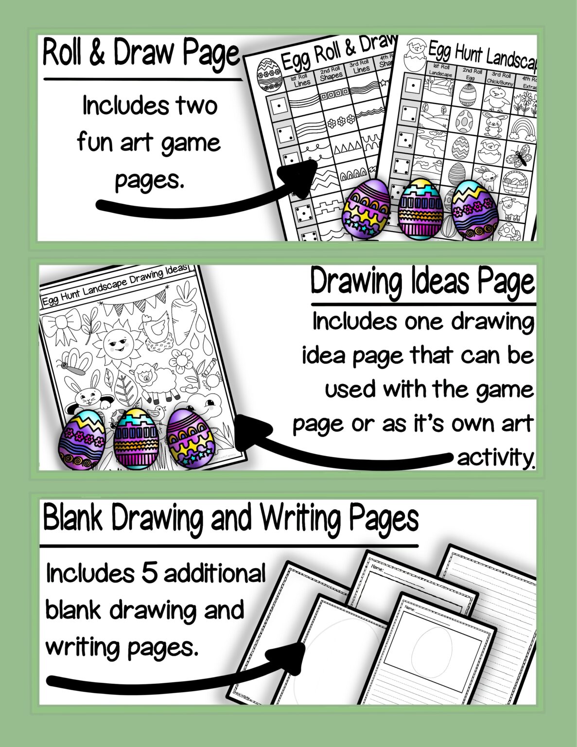 Roll an Easter Egg Roll and Draw Easter Egg Hunt Spring Art Sub Lesson ...