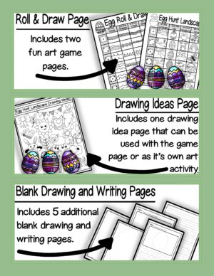 Roll an Easter Egg Roll and Draw Easter Egg Hunt Spring Art Sub Lesson ...