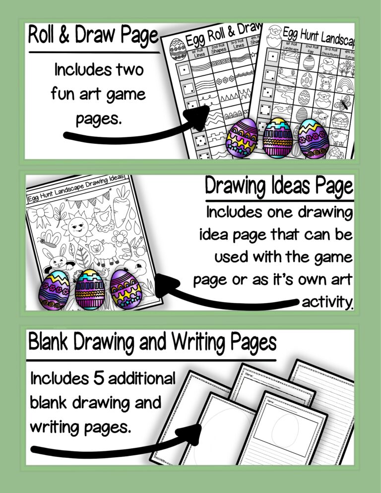 Roll an Easter Egg Roll and Draw Easter Egg Hunt Spring Art Sub Lesson ...