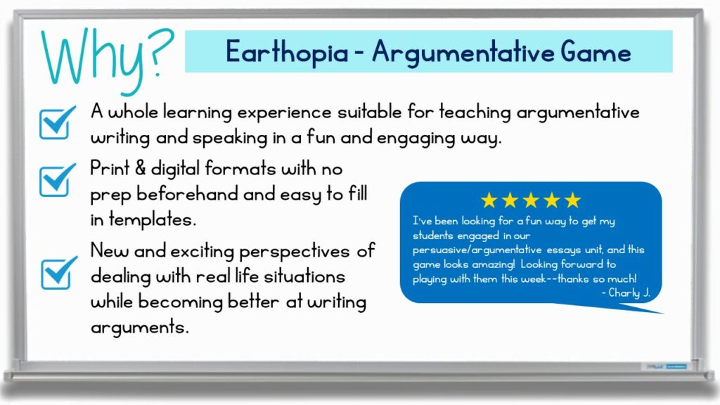 Earth Day Game - EARTHOPIA - Argumentative Writing and Speaking ...
