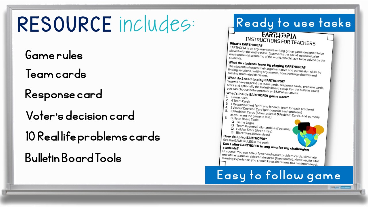 Earth Day Game - EARTHOPIA - Argumentative Writing and Speaking ...