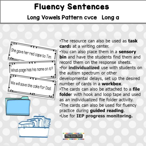 Reading Fluency Sentences Long A CVCe | FREE | Made By Teachers