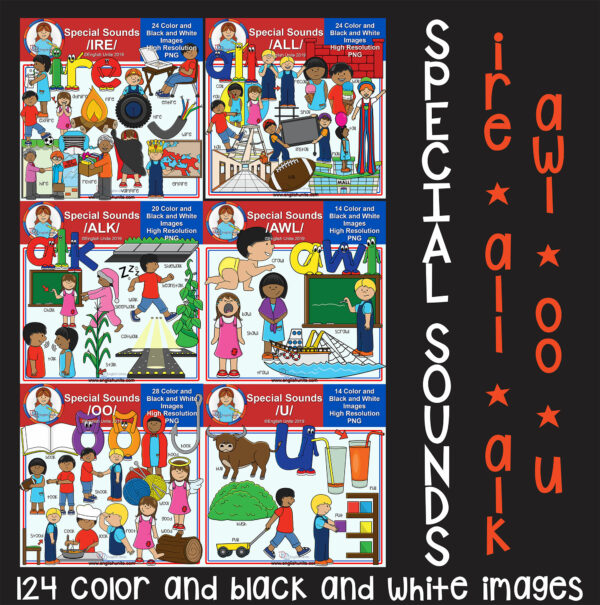 Clip Art - Special Sounds Bundle (ire; all, alk, awl, oo, u) | Made By ...