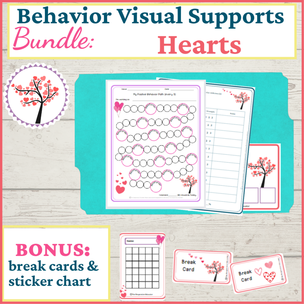 Behavior Visual Supports- Hearts | Made By Teachers