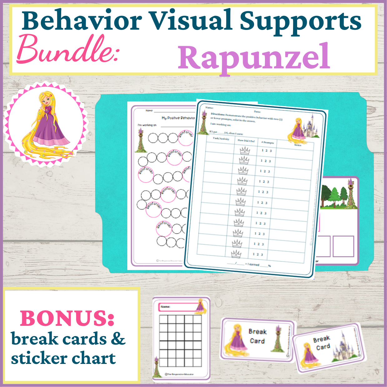 Behavior Visual Supports- Rapunzel | Made By Teachers