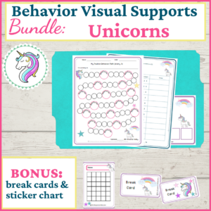 Behavior Visual Supports-Unicorns | Made By Teachers