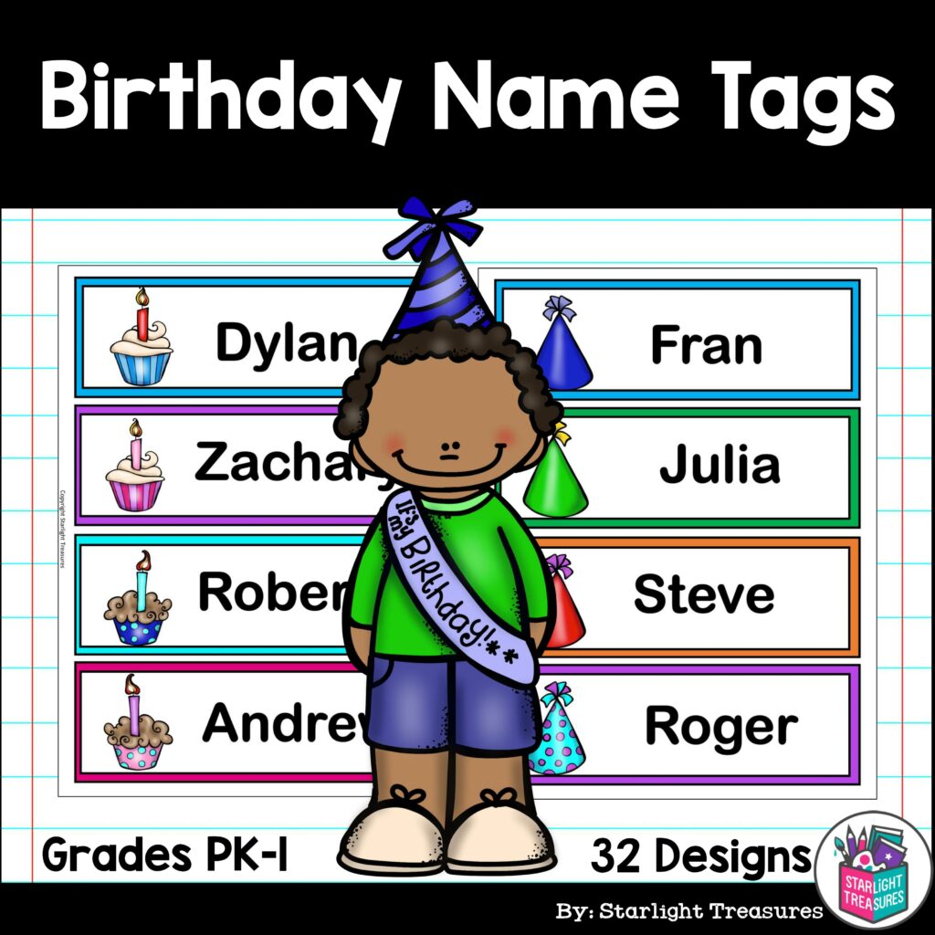 Birthday Desk Name Tags - Editable Name Tags | Made By Teachers