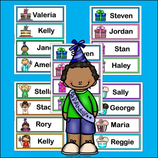 Birthday Desk Name Tags - Editable Name Tags | Made By Teachers