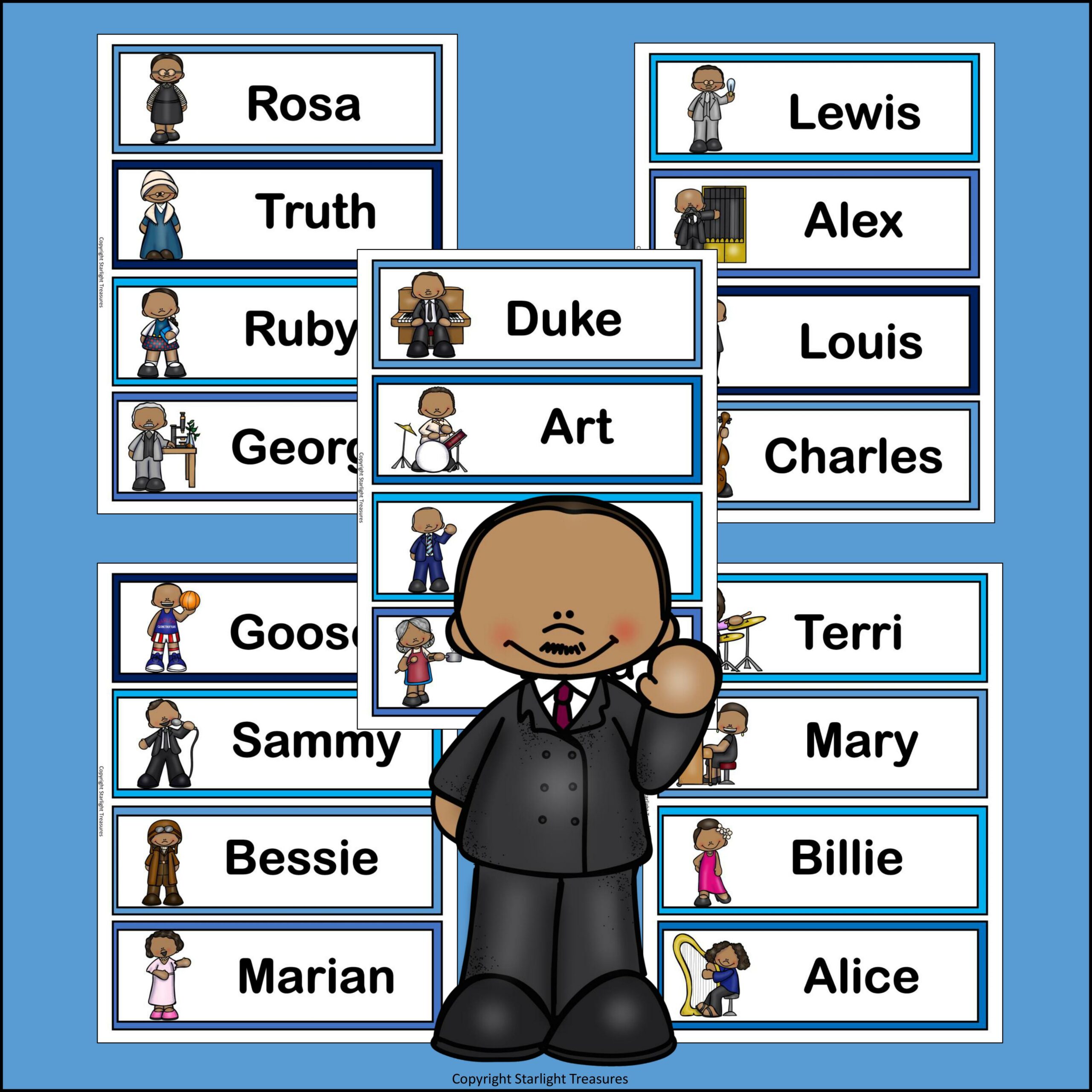 Black History Month Desk Name Tags - Editable Name Tags | Made By Teachers