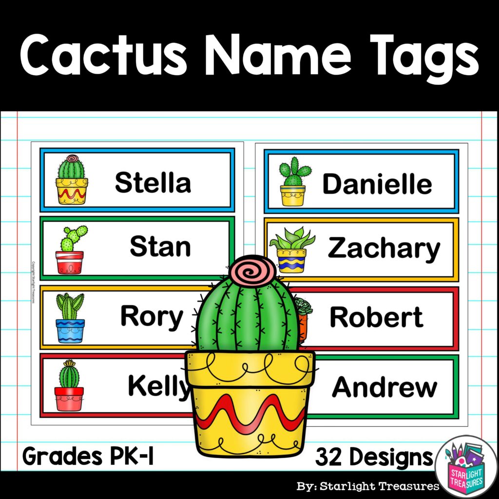 Cactus & Succulents Desk Name Tags - Editable Name Tags | Made By Teachers