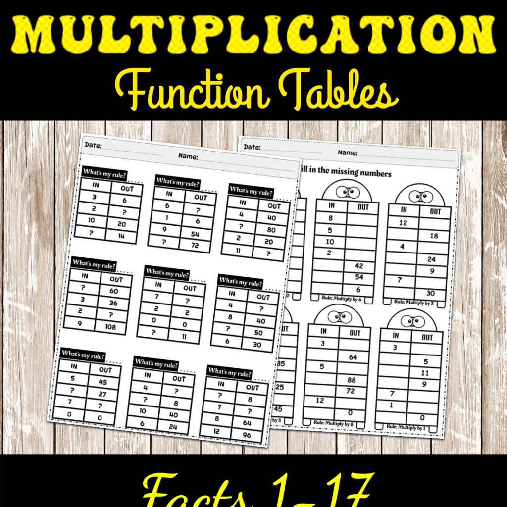 Multiplication Function Tables - Input Output Tables with Word Problems ... Multiplication Function Tables - Input Output Tables with Word Problems ...