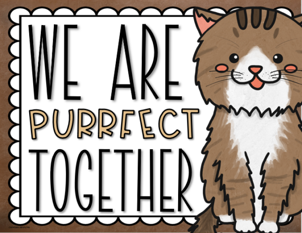 Back to School Door Display Bulletin Board Decoration Cat Lovers Theme ...