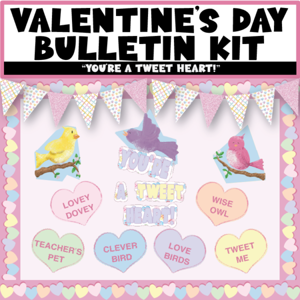 Valentine's Day Bulletin Board Kit, Candy Hearts, Conversation Hearts ...