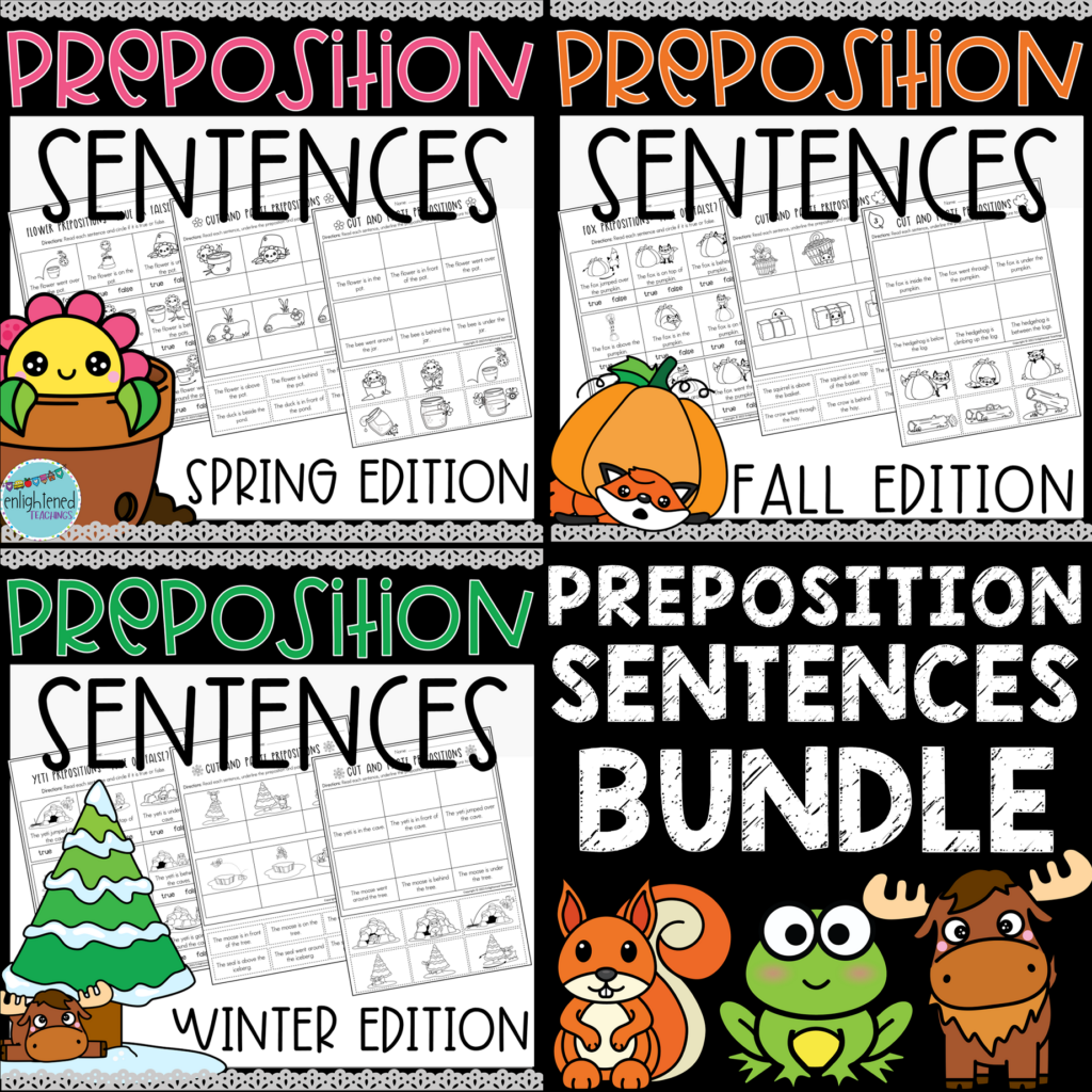 Preposition Sentence Worksheets Sorting Positional Words BUNDLE | Made ...