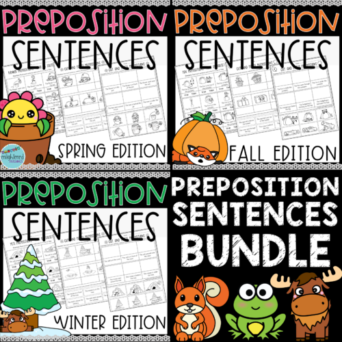 Preposition Sentence Worksheets Sorting Positional Words BUNDLE | Made ...